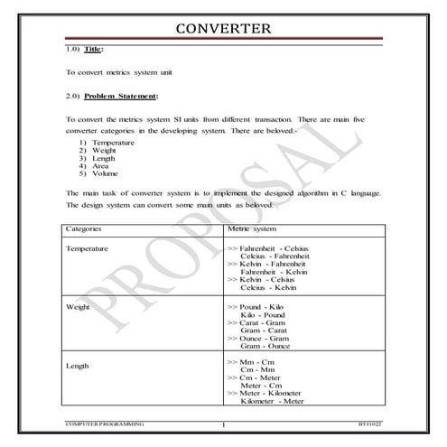 Project proposal oop | DOC