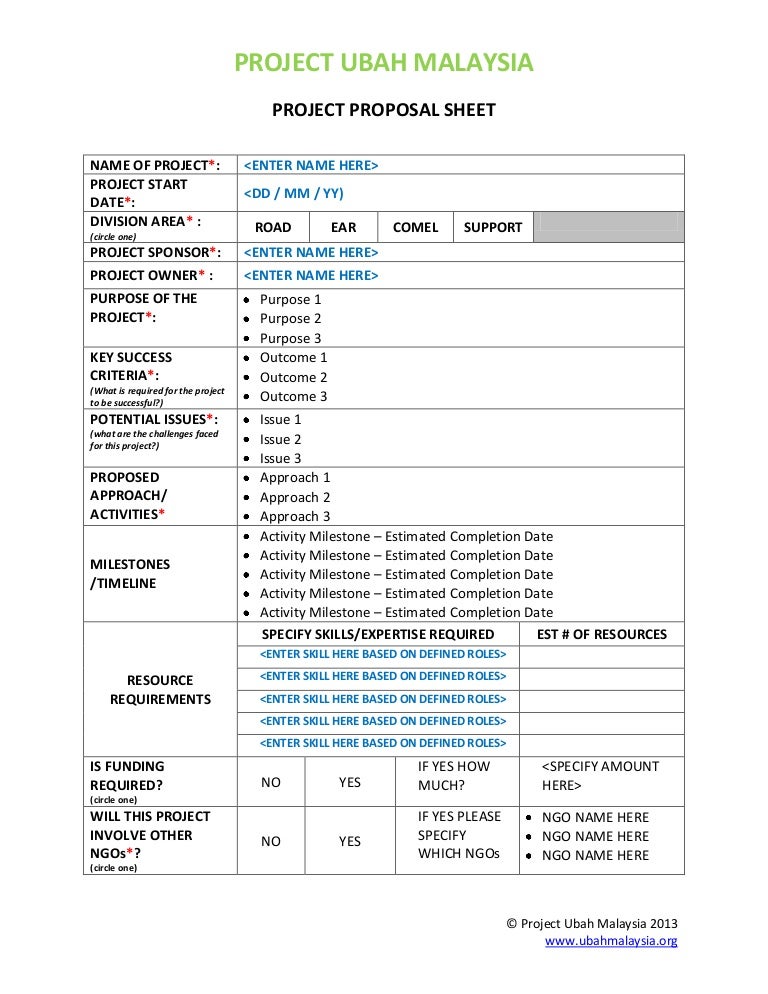 Project Proposal Sheet
