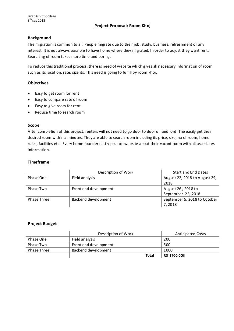 Project Proposal Template Project Proposal Template