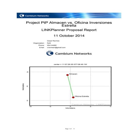 Link Planner Proposal Report, Estudio de Enlace Inalambrico 5.8 GHz | PDF