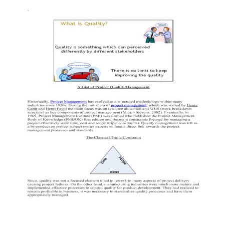 Project quality management | PDF