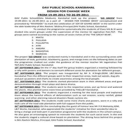 D A V Public School Project report | DOC