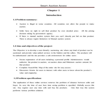 Project report(Smart Auction Access) | DOCX