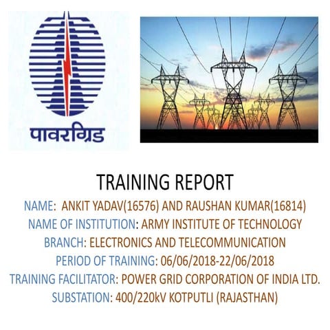 Internship Training Project Report "PowerGrid" | PPTX | Computer Networking | Computing