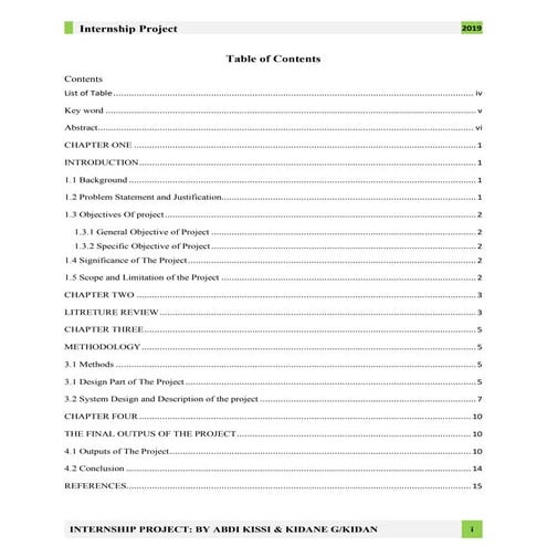 internship Project report | PDF