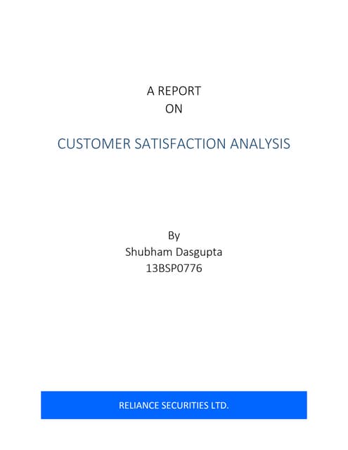 Project report on customer satisfaction | DOCX