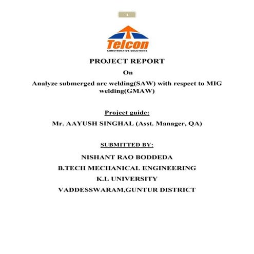 Submerged Arc Welding | DOCX