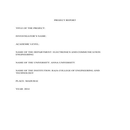 Project report | DOCX