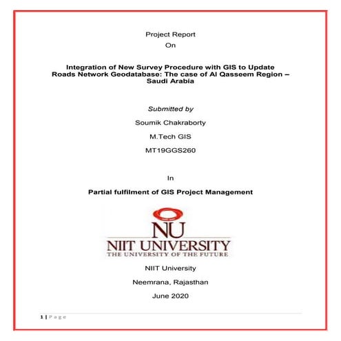 Integration of GIS Based Survey procedure to update Road Network Geo ...