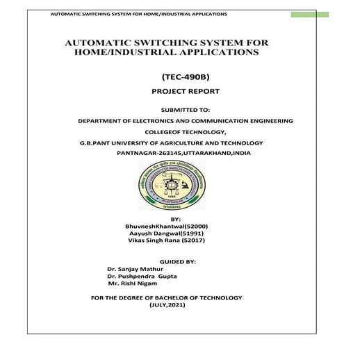Btech Ece Project Final Report Using Arduino Pdf Computing 6353