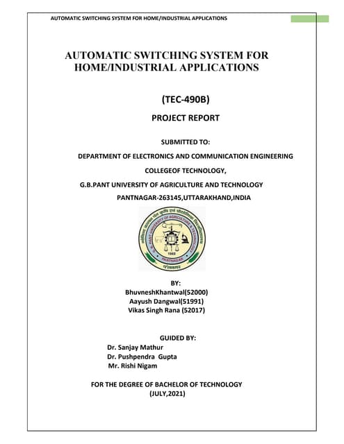 Btech Ece Project Final Report Using Arduino Pdf Computing 6353