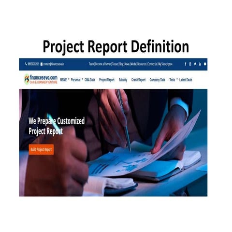 Detailed Project Report Meaning and its contents(DPR) A Comprehensive ...