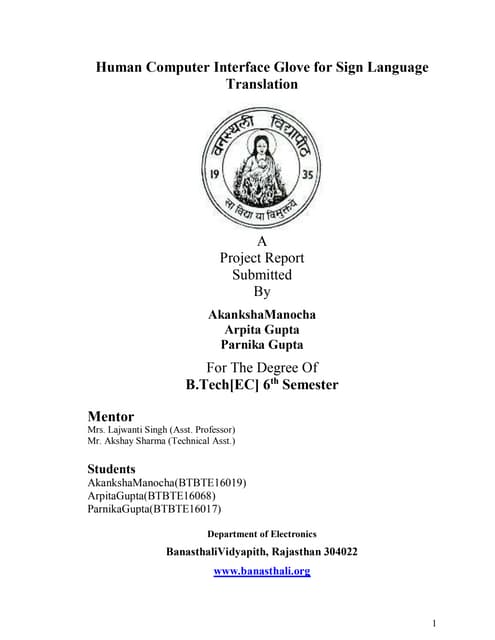 SMART GLOVES FOR.pptx | Wearable Technology | Consumer Electronics