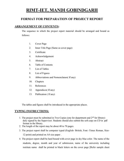 Major project synopsis format | DOC