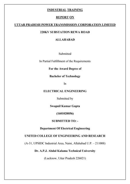 REPORT ON 33/11KV SUBSTATION | PDF