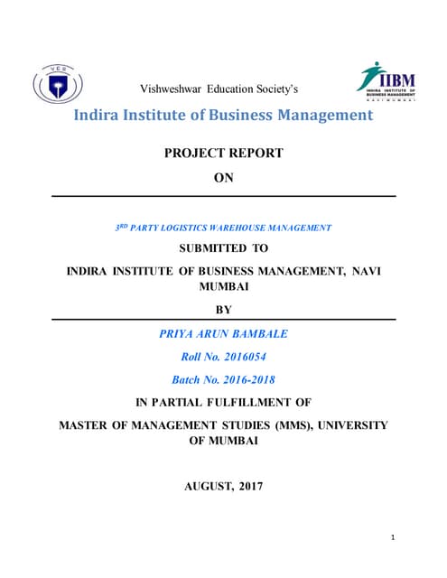 Example Warehouse Monthly Report Template | DOCX | Logistics | Business