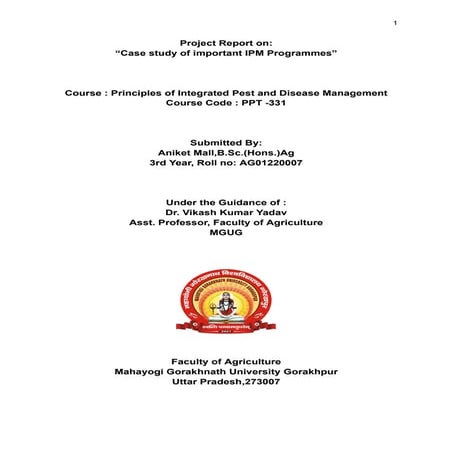 “Case study of important IPM Programmes” Principles of Integrated Pest ...