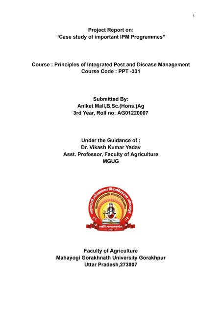 Status of ipm in pakistan By Allah Dad Khan | DOCX