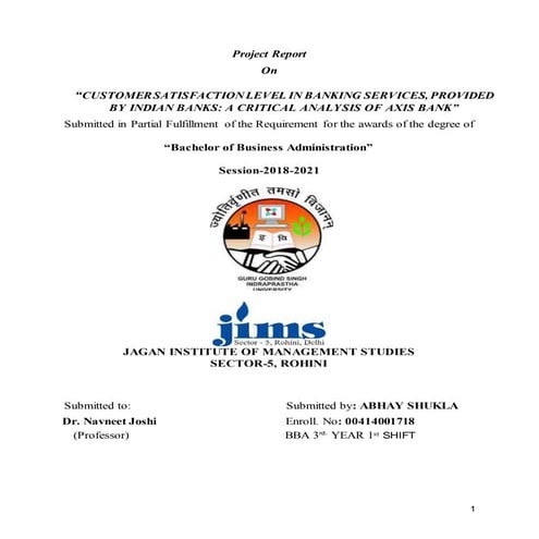 PROJECT REPORT ON CUSTOMER SERVICE REGARDING AXIS BANKING SERVICES.docx