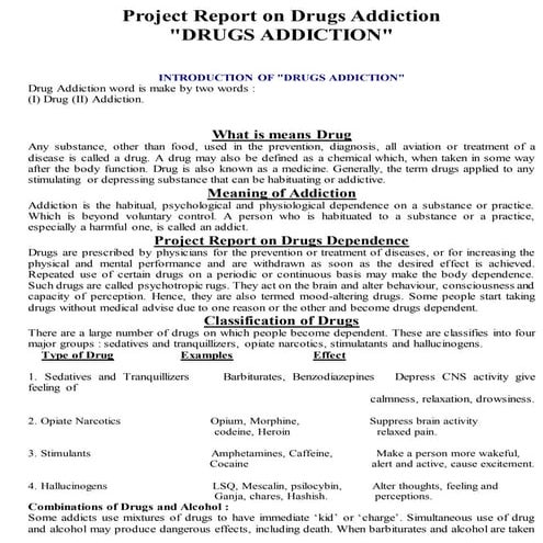Drug addiction project class 12 | PPTX
