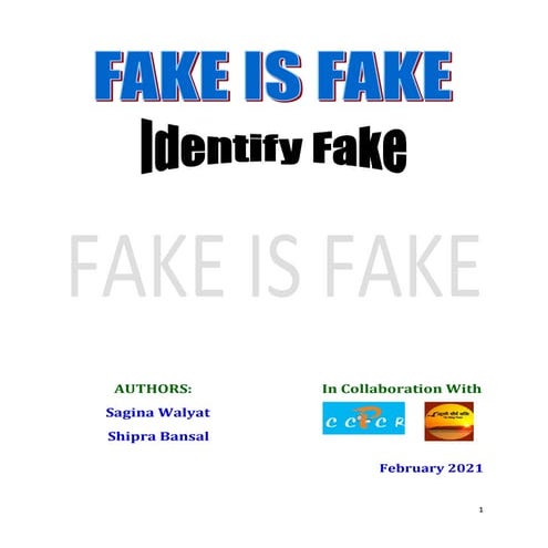 Project report on fake is fake - identify fake | PDF