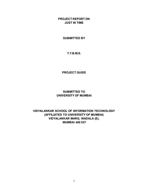 Just In Time Manufacturing Process | PPT