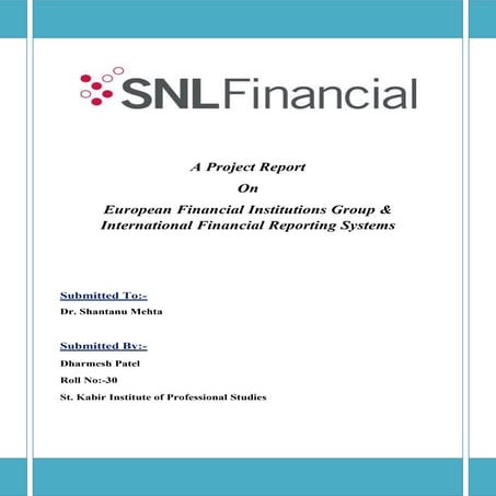 Project report on snl financial | PDF