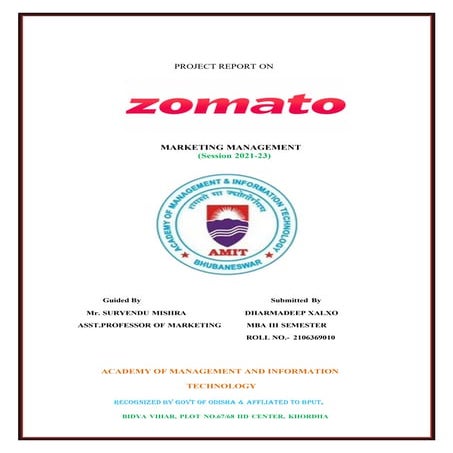 Project Report On ZOMATO of Mr. D.XALXO.pdf