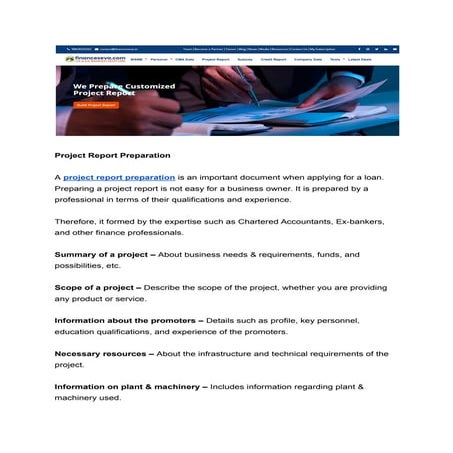 Project Report Preparation | PDF | Business Accounting & Finance | Business