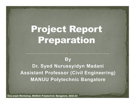 The Preliminary Project Report | PDF