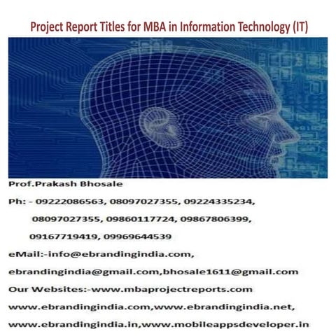 Project report titles for mba in information technology (it) | PPTX