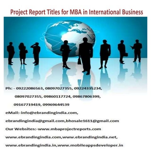 Project report titles for mba in international business | PPTX