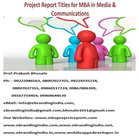 Project report titles for mba in media & communications | PPTX ...