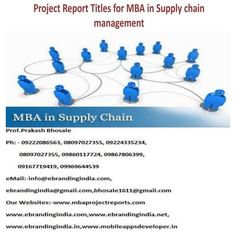 Project report titles for mba in supply chain management | PPTX