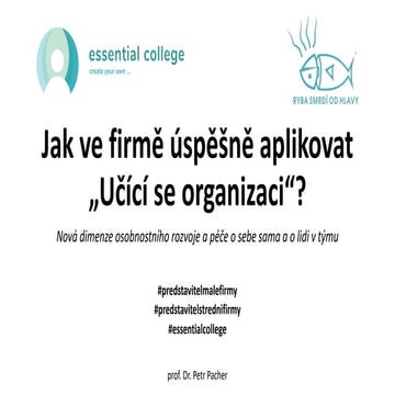 Project Restart 2023: Petr Pacher - Jak ve firmě úspěšně aplikovat ...