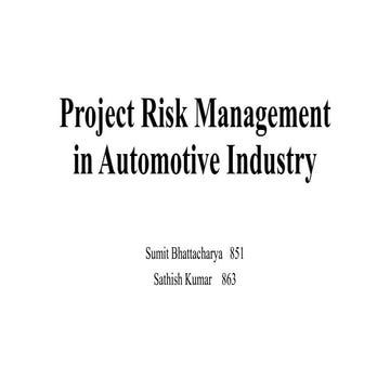 Project risk management in automotive industry | PPTX
