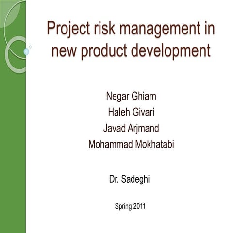 Project risk management_in_new_product_development | PPTX