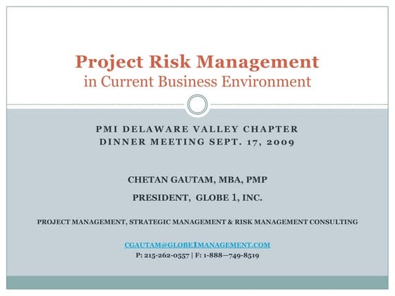 A simple approach to contingency drawdown, presented by Ben Fry, 10th ...