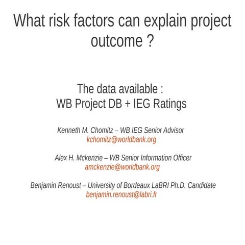 Network analysis applied to project risks identification | PDF