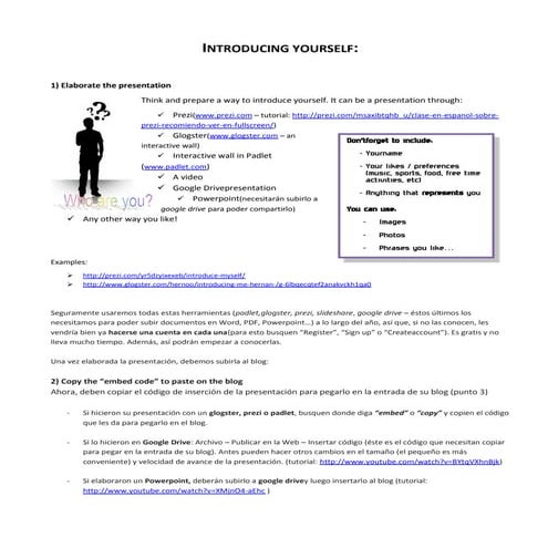 Project 1: Introducing yourself | DOCX