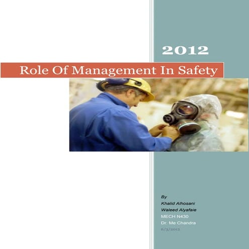 Safety Role of management | PDF