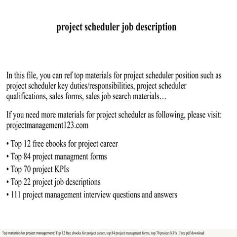 Project scheduler | PPTX