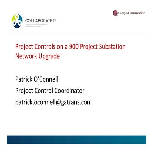 Projects controls on a 900 project substation network upgrade ppt | PDF