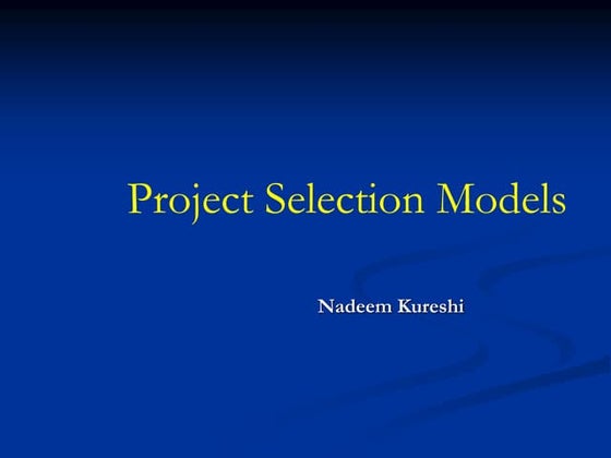Project selection | PPT