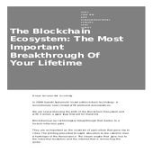The Blockchain Ecosystem | PDF