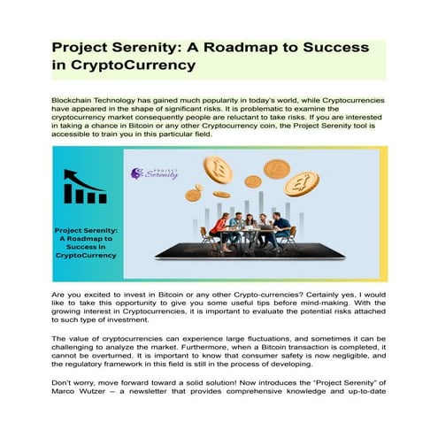 Project Serenity: A Roadmap to Success in CryptoCurrency | PDF