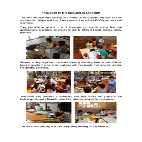 Projects in the english classroom (1) | DOCX | Education