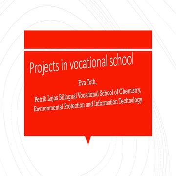 Projects in vocational school | PPT