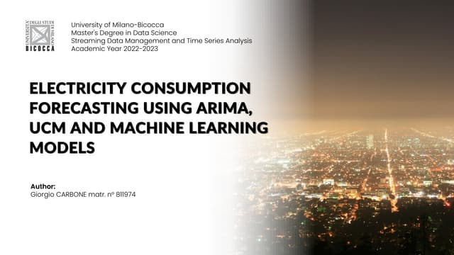 Electricity Consumption Forecasting Using Arima Ucm Machine Learning