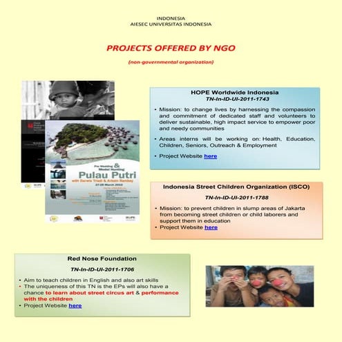 Projects offered by NGO LC UI | PDF